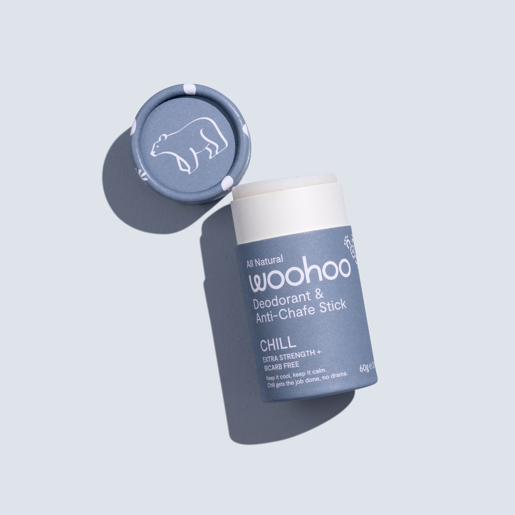 CHILL Woohoo Natural Deodorant & Anti-Chafe Stick 60g - Extra Strength ...