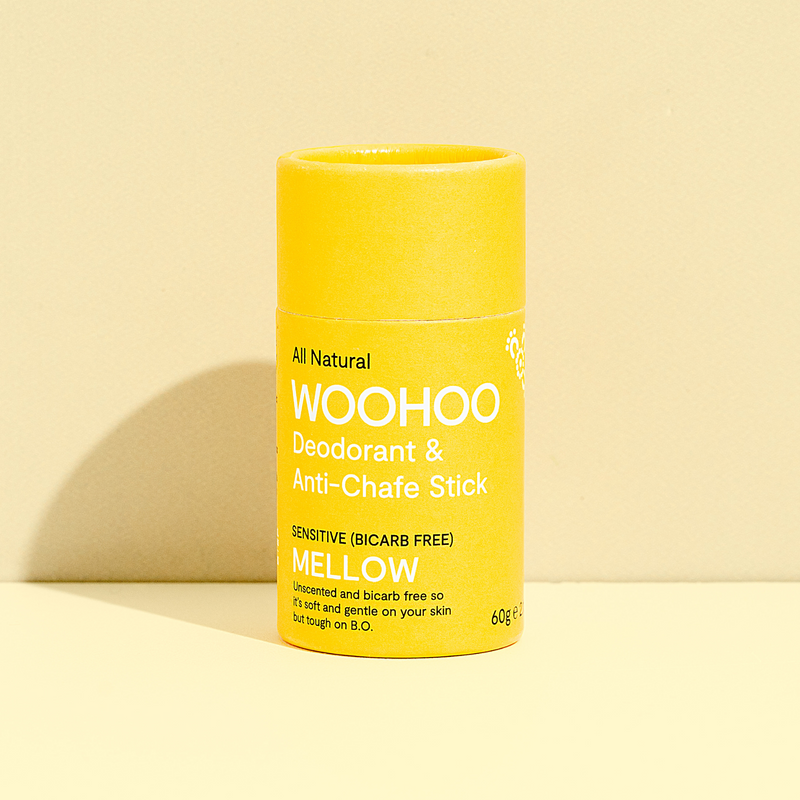 Woohoo MELLOW Natural Deodorant & Anti-Chafe Stick 60g - BICARB FREE ...